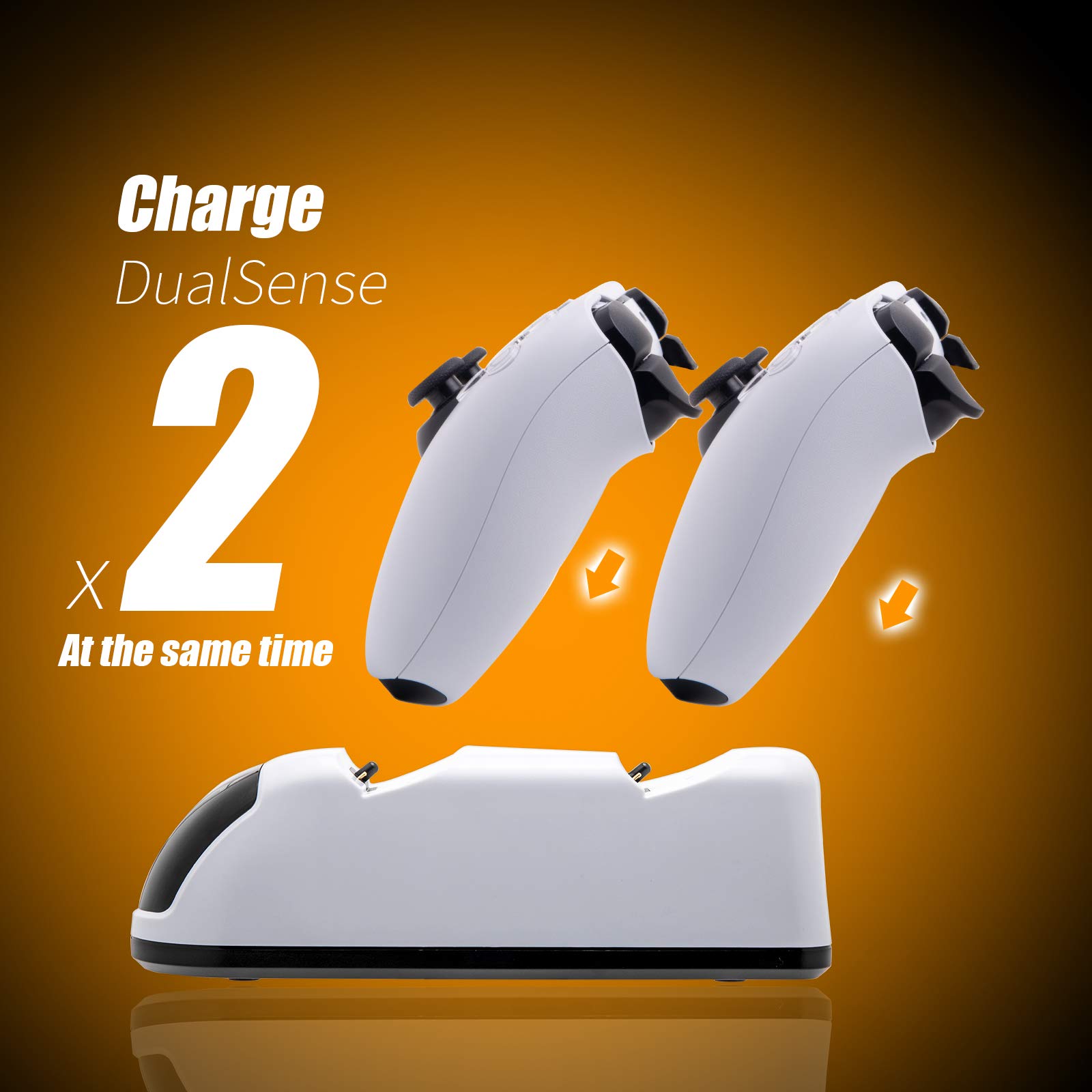 ECHZOVE PS5 Controller Charging Station, PS5 Controller Charger with Power Adapter, Playstation 5 Charger Station with LED Indicator
