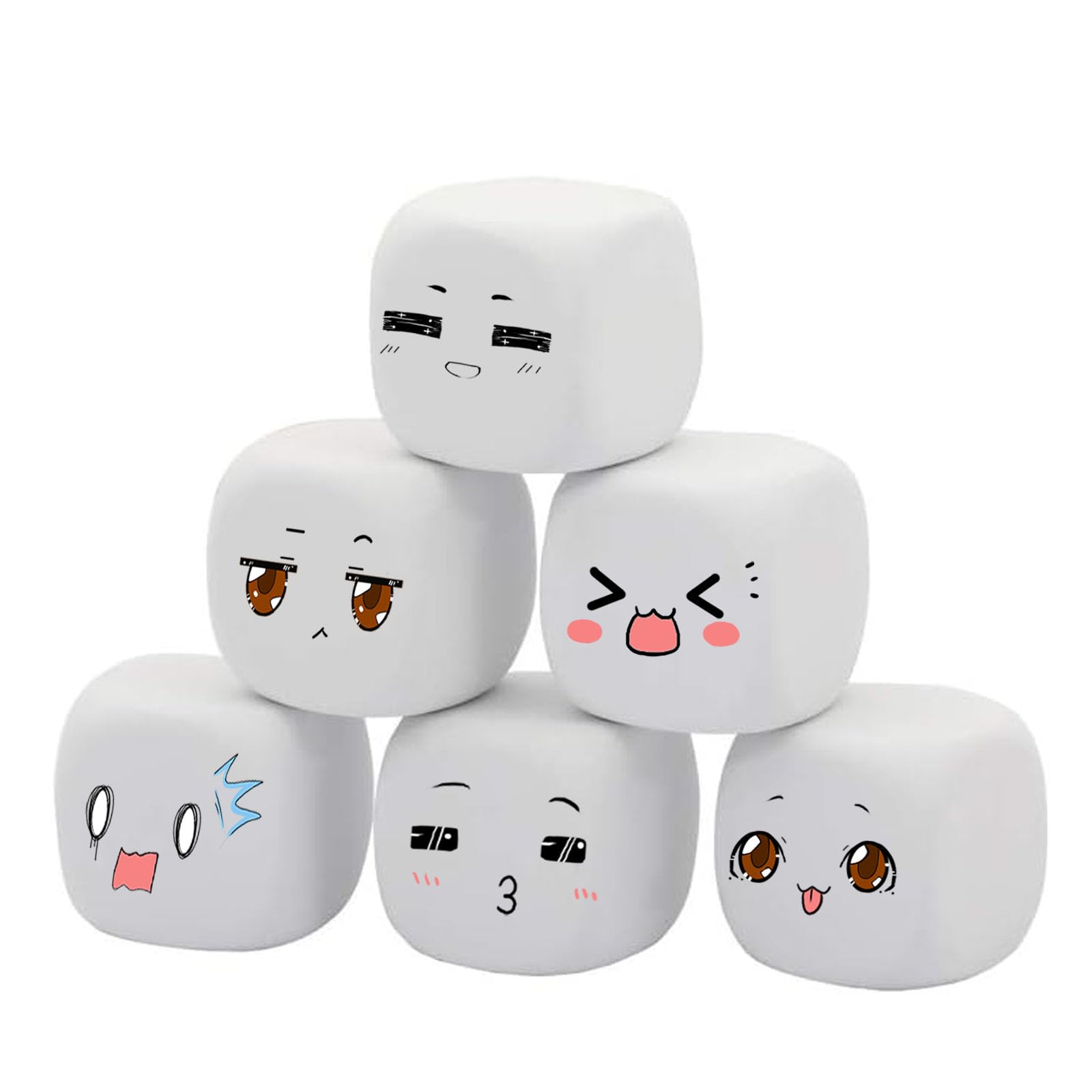 Qidiwin White EVA Foam Dices for Kids Graffiti-Building Blocks,Creative Painting, Party Supplies, 1.96 inchs,18PCS