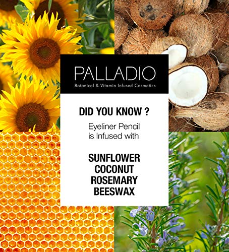 Palladio Wooden Eyeliner Pencil, Thin Pencil Shape, Easy Application, Firm yet Smooth Formula, Perfectly Outlined Eyes, Contour and Line, Long Lasting, Rich Pigment, Sky Blue