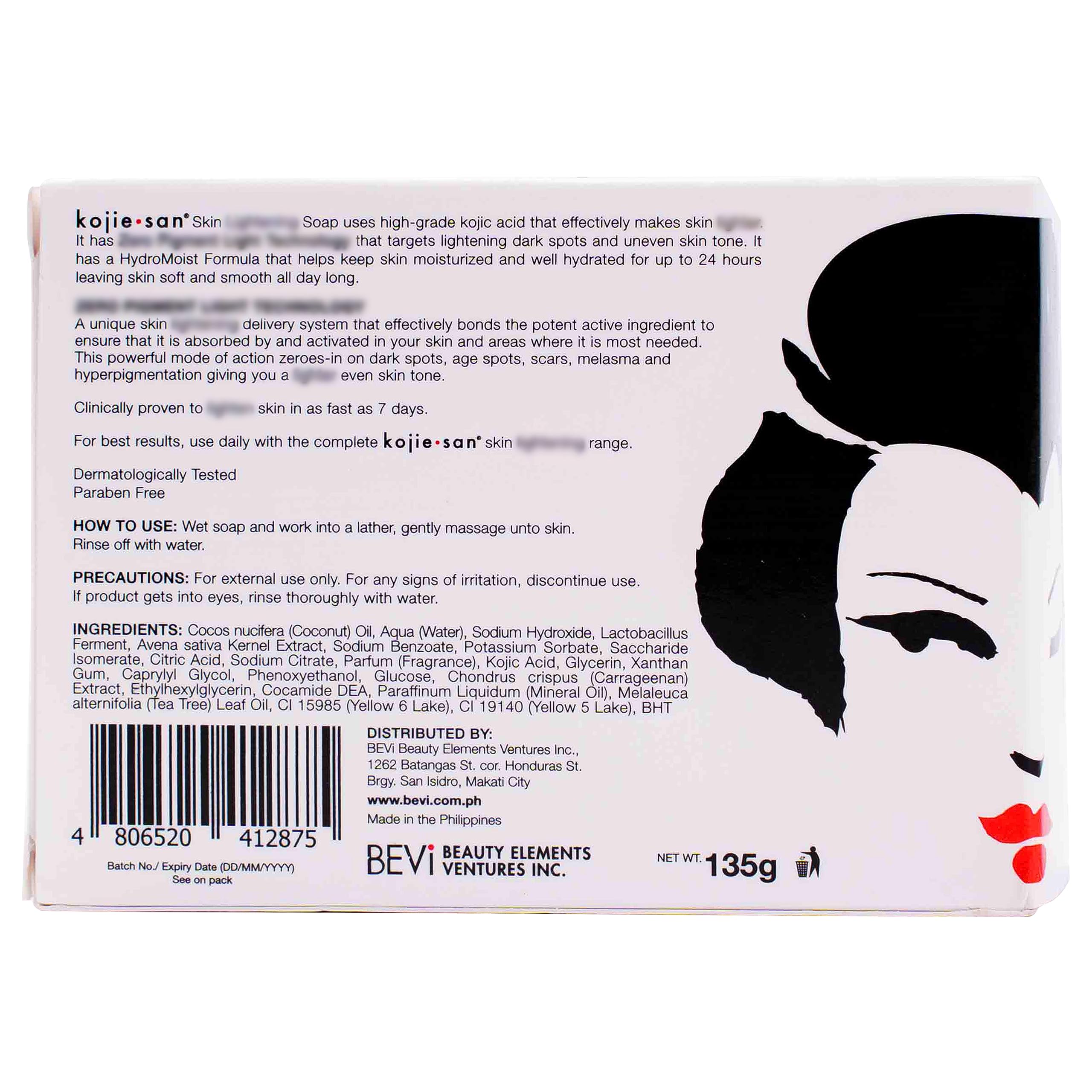 Kojie San Skin and Body Soap β Original Kojic Acid, Dark Spot Remover Soap Bar with Coconut & Tea Tree Oil β 135g x 1 Bar