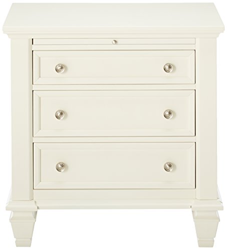 Coaster Furniture Sandy Beach Coastal 3 Drawer Nightstand Bedroom Bedside Table Storage Drawers Service Tray Buttermilk White 201302