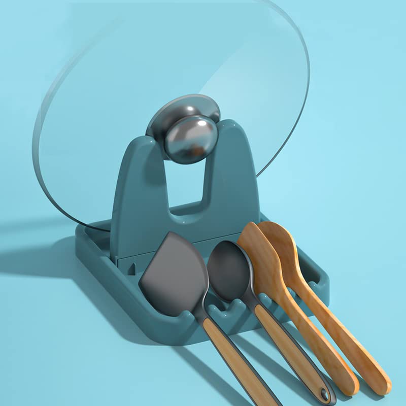 BiDoga Foldable Pot Lid Rack Plastic Spoon Holder Kitchen Organizer for Fork Spatula Pan Cover Shelf Tableware Storage Rack