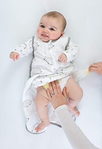 SwaddleDesigns Cotton Muslin zzZipMe Sleeping Sack, Wearable Blanket with 2-Way Zipper, Black Hedgehog, Large (12-18 Month) (Pack of 1)