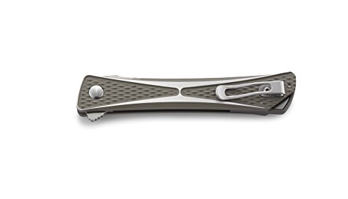 COLUMBIA RIVER KNIFE & TOOL Crossbones EDC Folding Pocket Knife: Gentleman's Knife, Everyday Carry, Satin Blade, IKBS Ball Bearing Pivot, Liner Lock, Brushed Aluminum Handle, Deep Carry Pocket Clip 7530