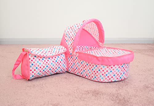 Kookamunga Kids Unicorn Reversible Doll Pram with Diaper Bag. for Kids Aged 3+ Fits Dolls up to 18". Doll not Included.