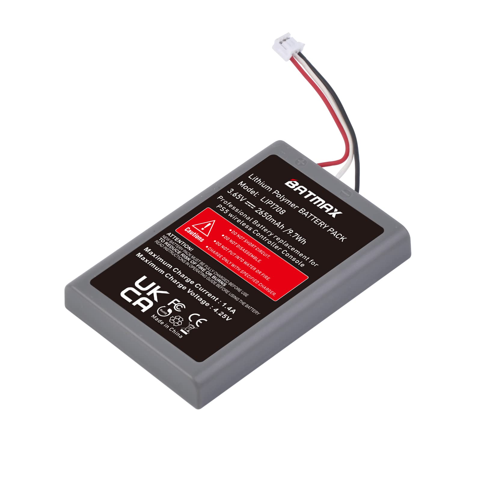 Batmax LIP1708 2650mAh Battery for Sony PS5 Playstation 5 CFI-ZCT1W DualSense Controller Gamepad