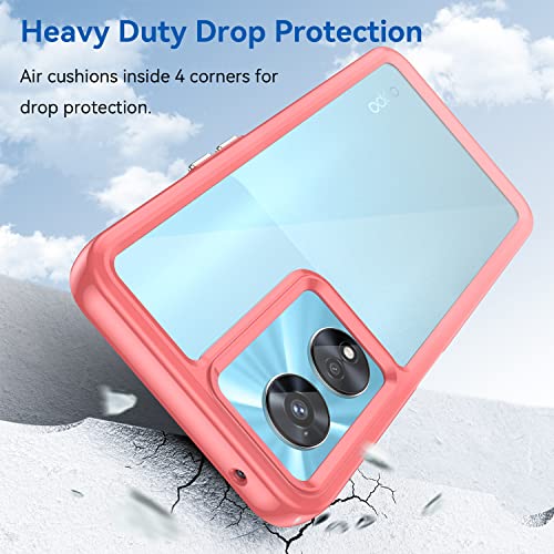 DFTCVBN Phone Case for OnePlus Nord N300 Case, Nord N20 SE/Oppo A57 CPH2389 Case with Screen Protector, Soft Bumper with Clear Crystal PC Hard Back Shockproof Cover Cases for OnePlus N300 5G Tangerine