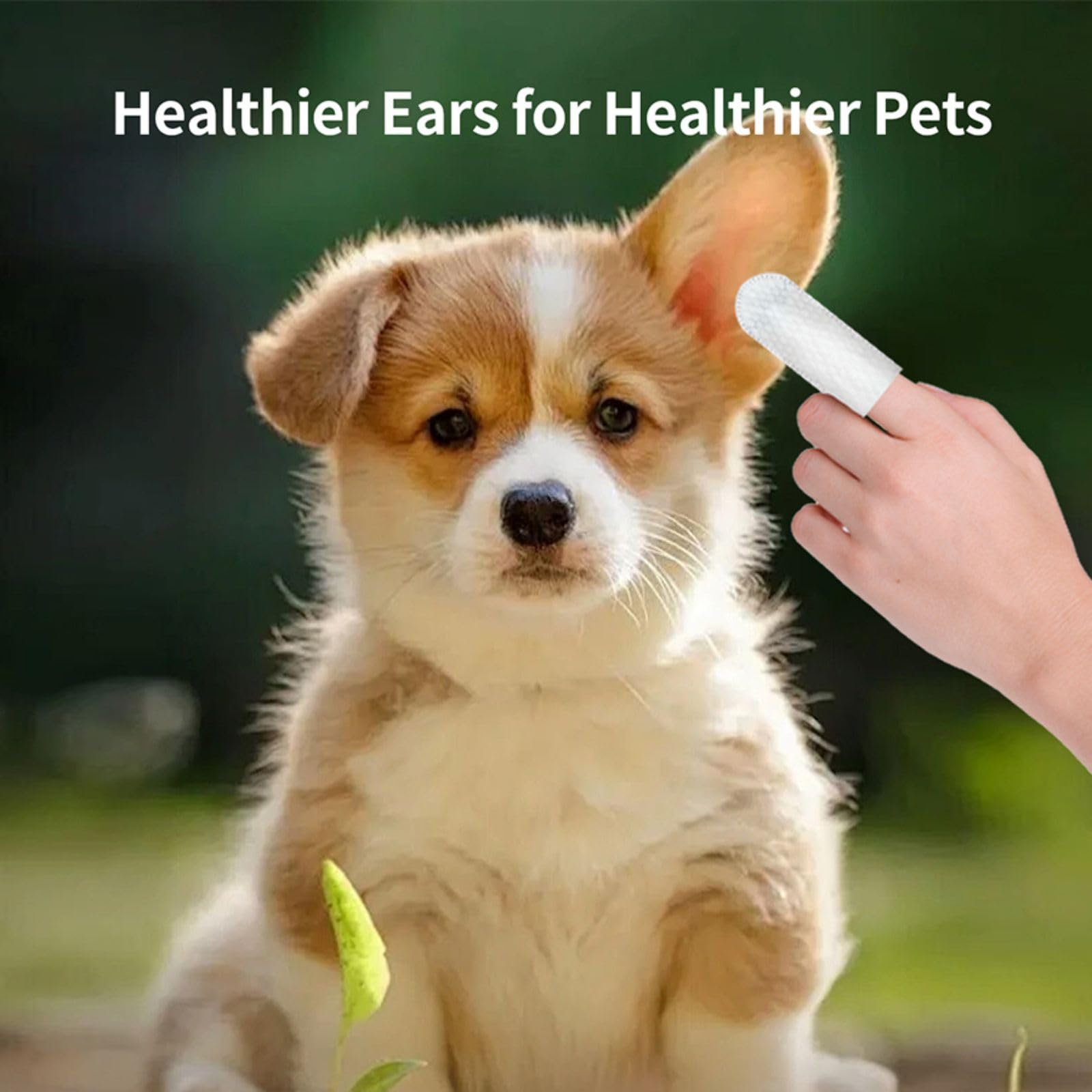 Dog Ear Cleaner Finger Wipes,Premium Ear Finger Wipes for Dogs Cats 50 Pcs Reduce Earwax Buildup Sooths Deodorizes Relieve Ear Itching Inflammation, Fresh Coconut Scent, Natural Ingredients (50 Pcs)