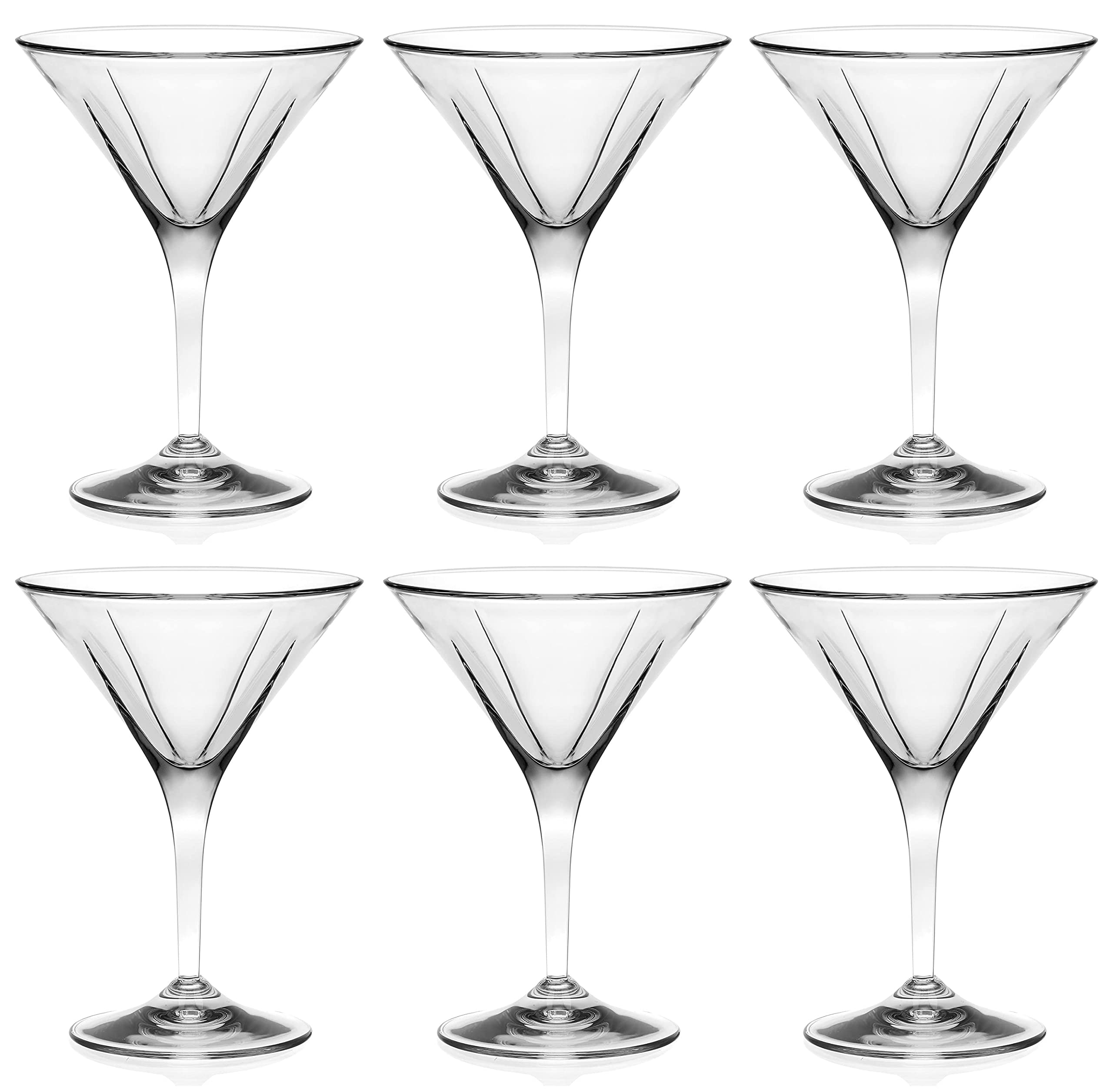 Barski Martini - Glasses - Classic Clear - Set of 6 - Stemmed Made in Europe - 5 oz.