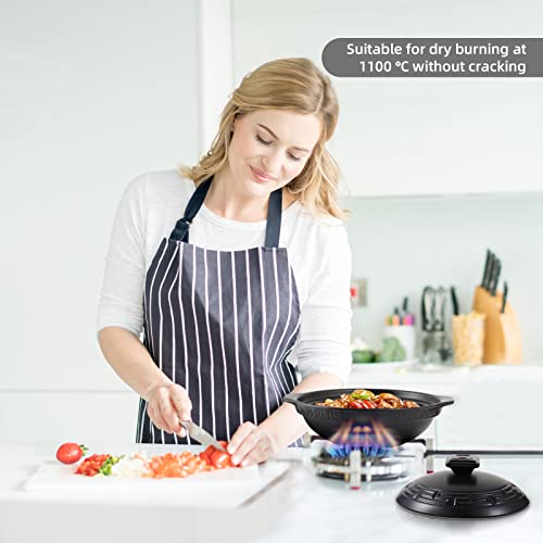 Clay Pot For Cooking, Korean Stone Pot With Lid,Ceramic Casserole Hot Pot Bibimbap And Soup,Clay Pot Serves 2-3 People