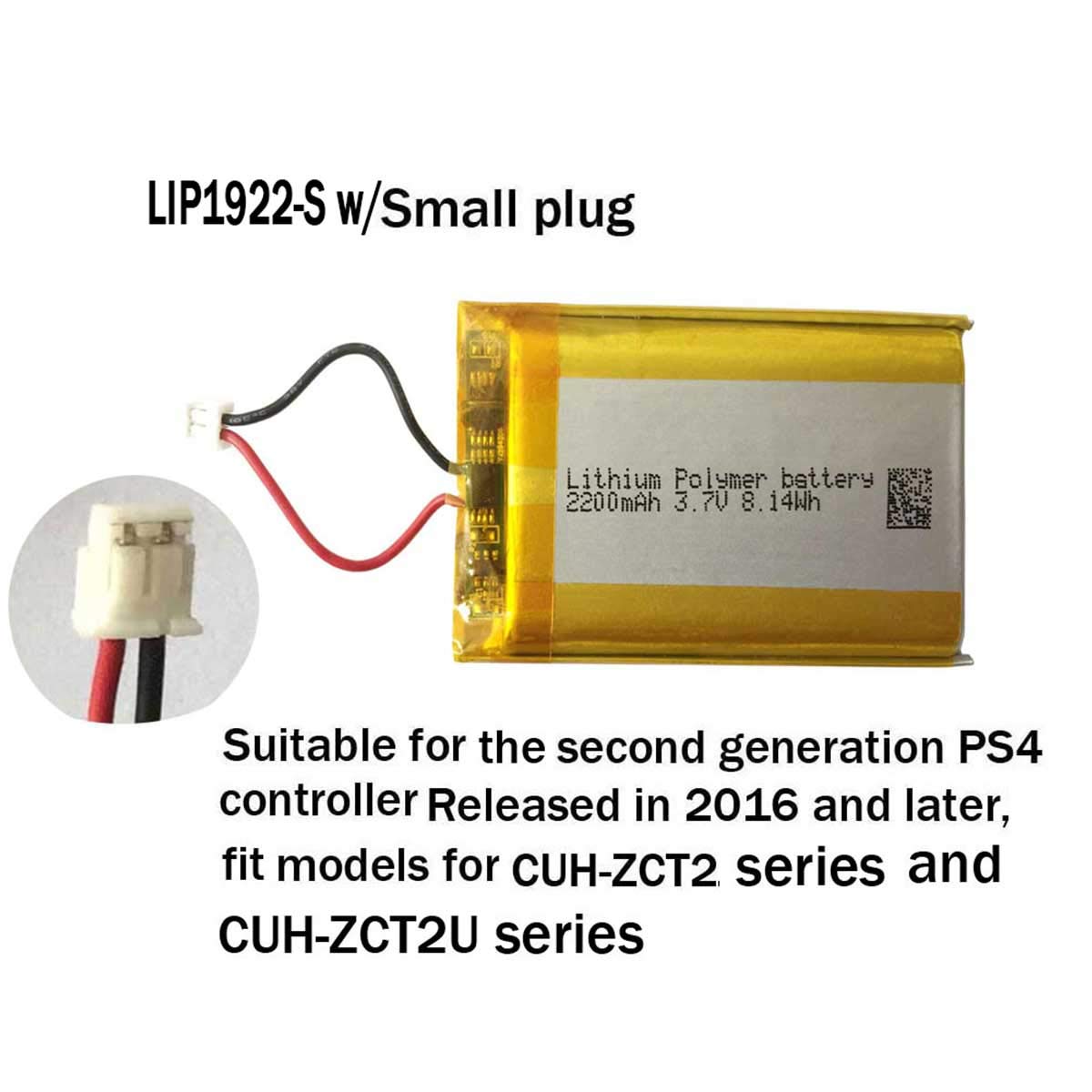 AOLIKES LIP1922-S 2200mAh 3.7v Lithium Battery Replacement for Sony PS4 Pro Dual Shock 4 CUH-ZCT2E CUH-ZCT2U Wireless Controller 2Pack