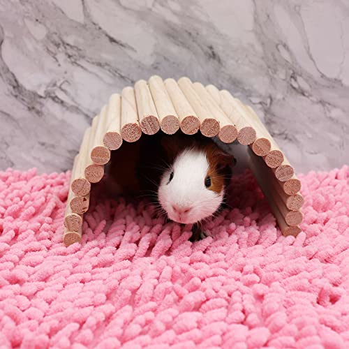 Dnoifne 2 Pack Guinea Pig Cage Liners, Guinea Pig Bedding Pee Pads, Washable and Reusable Rat Pee Pads, Small Animals Cage Accessories for Guinea Pigs Rabbits Hamster Rats Rabbits Chinchillas