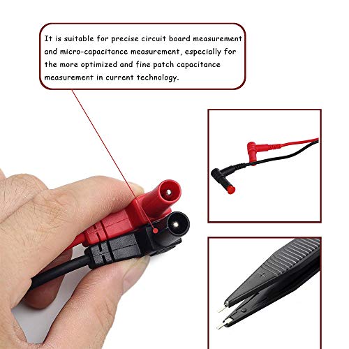 Comidox 2PCS SMD LCR Chip Test Clip Capacitance Inductor Resistance Test Clip Meter Lead Probe Multimeter Tweezer