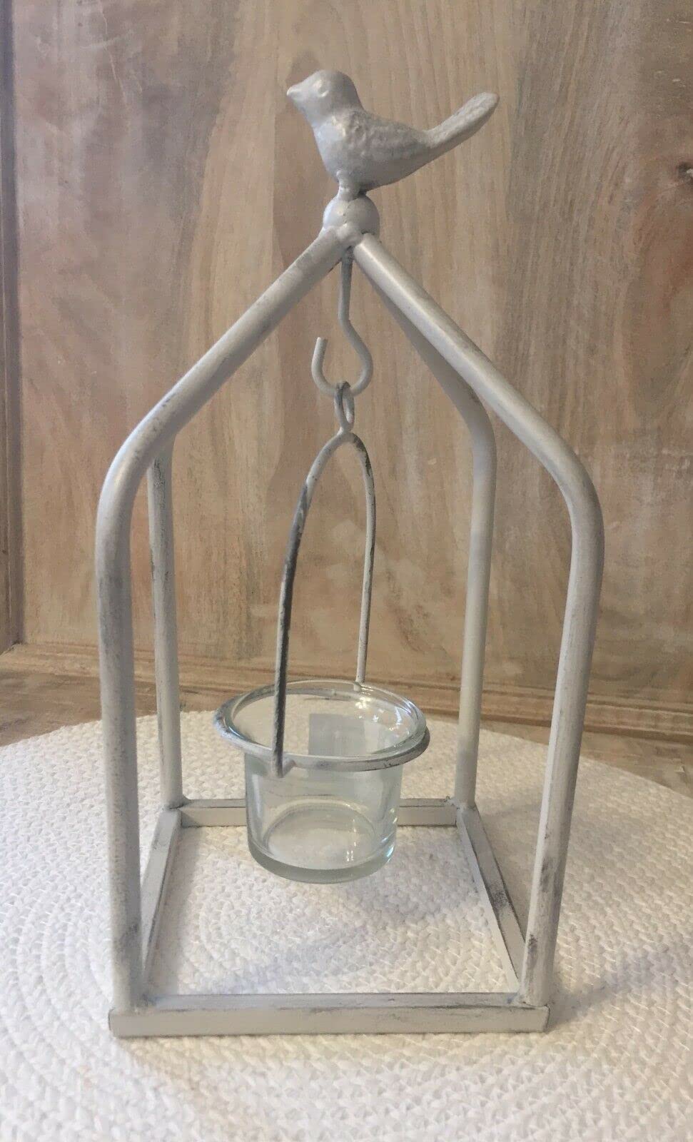 N?A French Country Shabby Cottage Chic Bird CAGE Candle Holder Lantern Stand Home and Garden Ornament
