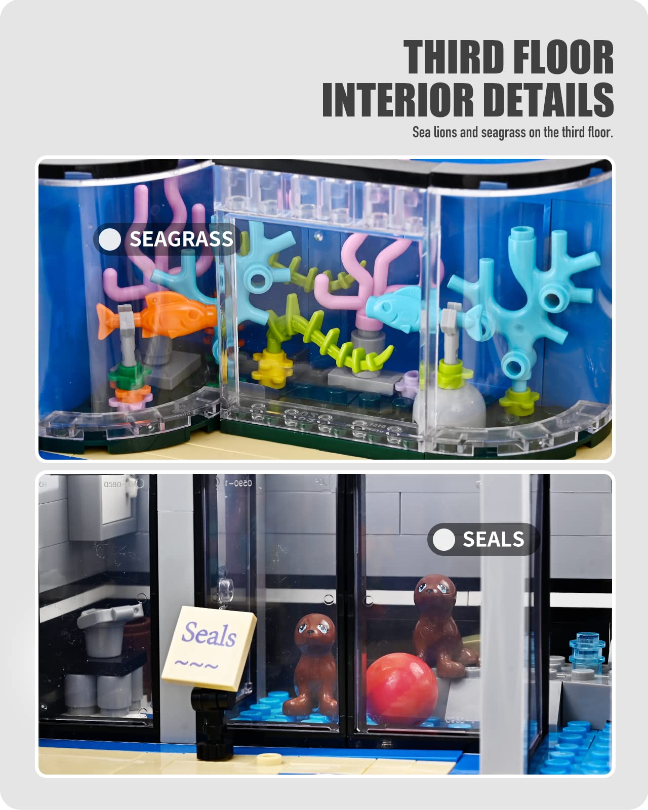Nifeliz Street Ocean Museum Aquarium Building Blocks and Engineering Toy, Construction Set to Build, Model Set and Assembly Toy for Teens and Adult (2249 Pieces)