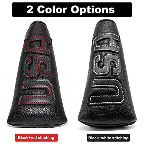Barudan Golf Black Putter Headcover Covers Cover for Blade Style Putters, Magnetic USA Flag Blade Putter Headcovers with Magnet for Men
