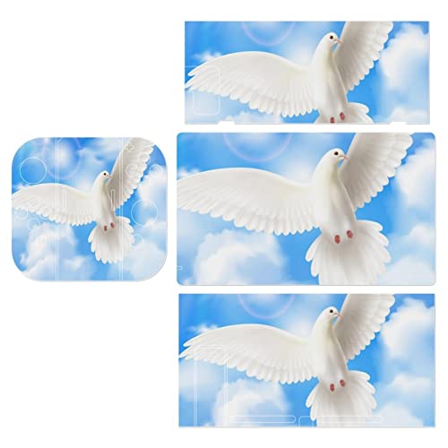 Blue Sky Pigeon Decal Stickers Cover Set Full Wrap Skin for Switch Protection Faceplate Sticker for Switch