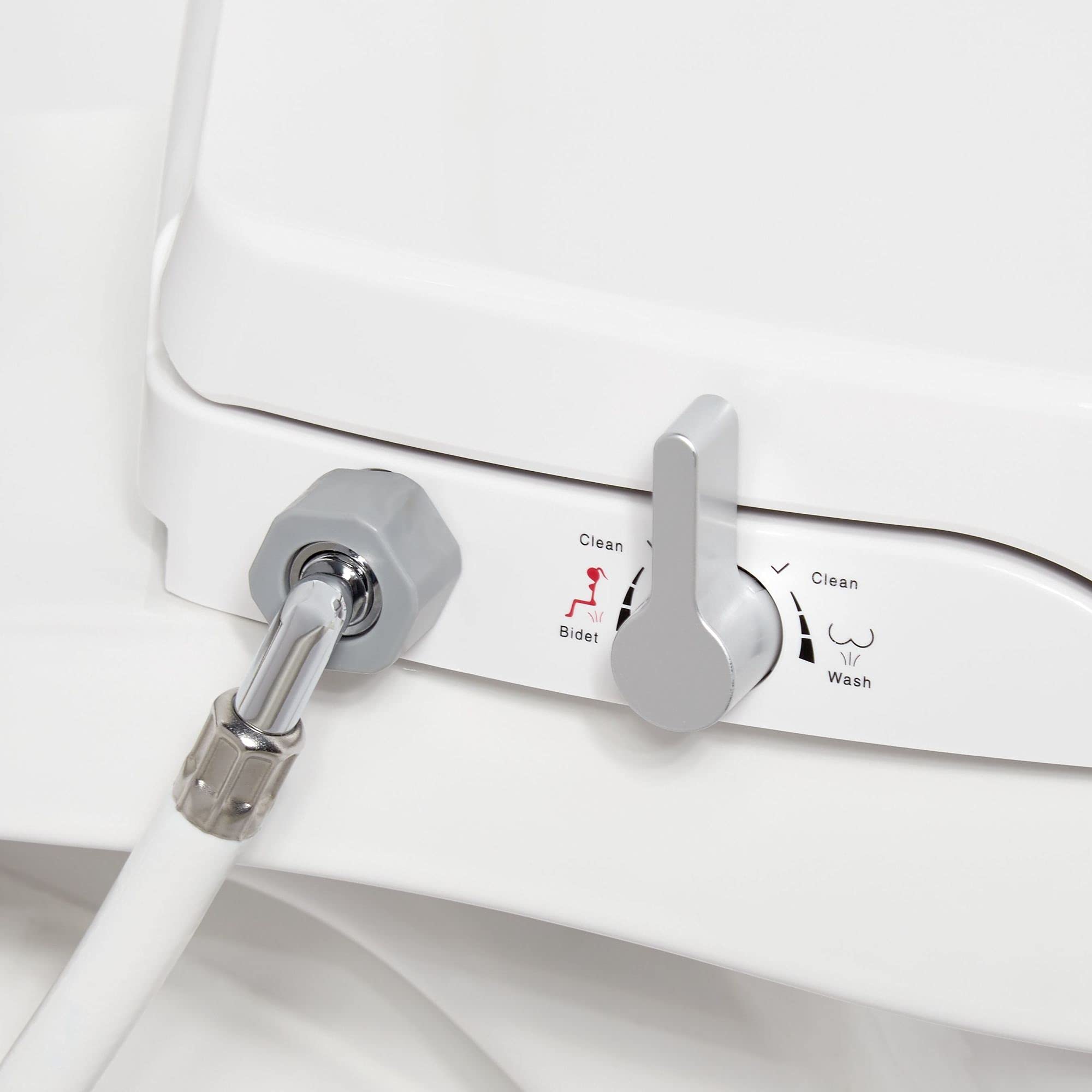 Signature Hardware 482473 Benbrook 1.28 GPF Two Piece Elongated Toilet - ADA Compliant, Bidet Seat Included - White/Chrome Lever