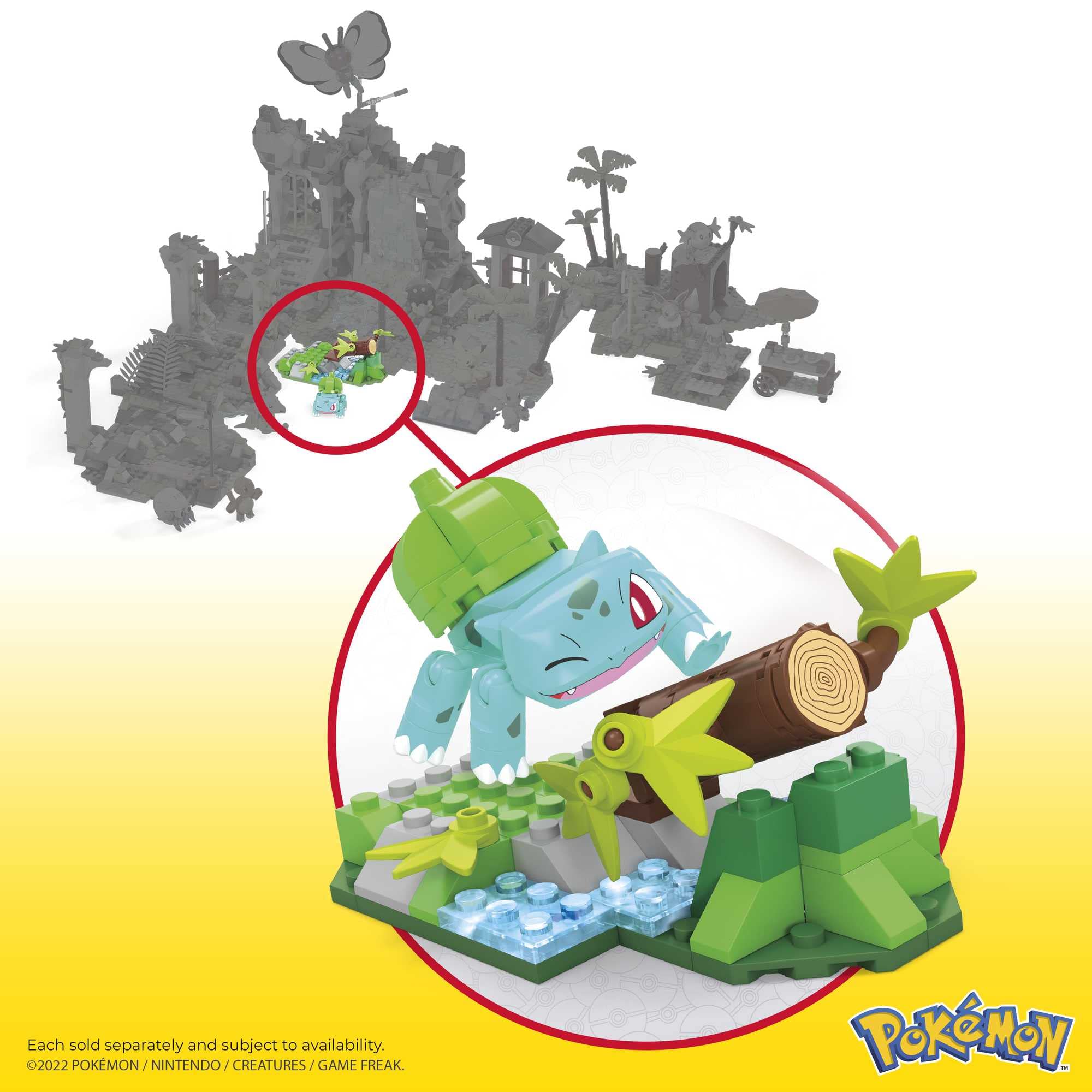 Mega Pokémon Building Toys Set, Bulbasaur’s Forest Fun with 82 Pieces, 1 Poseable Character, for Kids