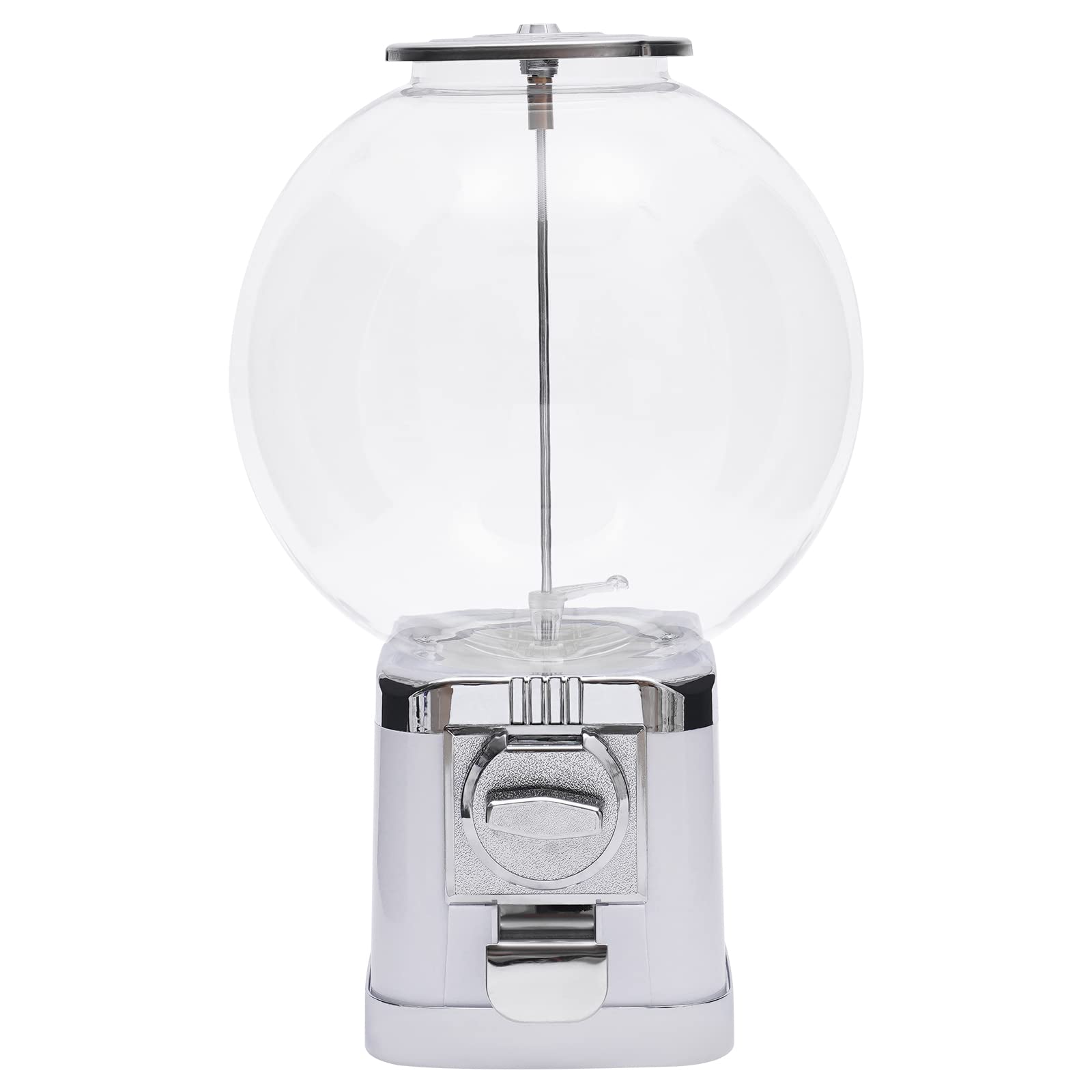 Big Bubble Gumball Machine, White Vending Machine with Keys, 6.69 * 6.69 * 18.11inch, for Retail Stores, Amusement Parks, Game Rooms, etc.