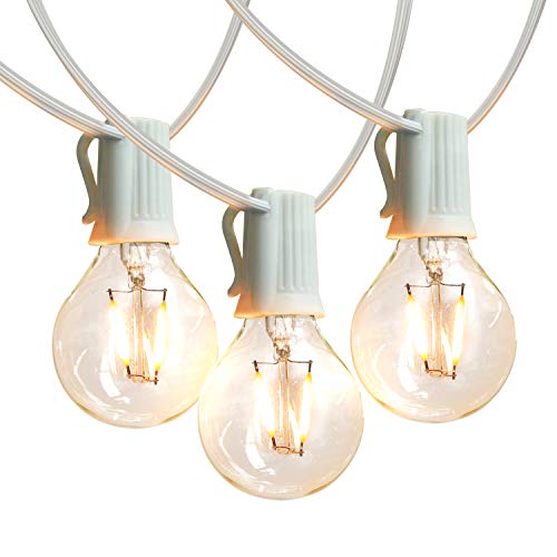 Brightech Ambience Pro LED String Lights - 26 Ft Commercial Grade Patio Lights Outdoor Waterproof - Globe Porch String Lights for Outside, Backyard - 1W Vintage Edison Bulbs, Shine Bright, White