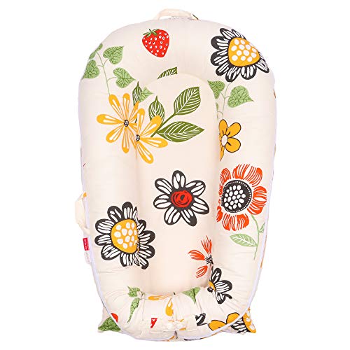 Baby Lounger Cover for Dockatot Deluxe + | Premium Quality Newborn Lounger Cover | 100% Cotton Hypoallergenic Extra Cover [Fits Deluxe+] (Cover Only) Floral