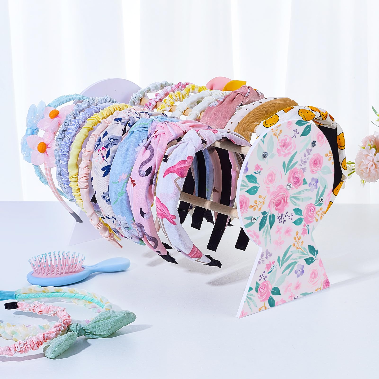 Basumee Headband Holder and Organizer for Hair Accessories - Display and Storage for Girls' Hair Hoops, Headbands, Home Decor