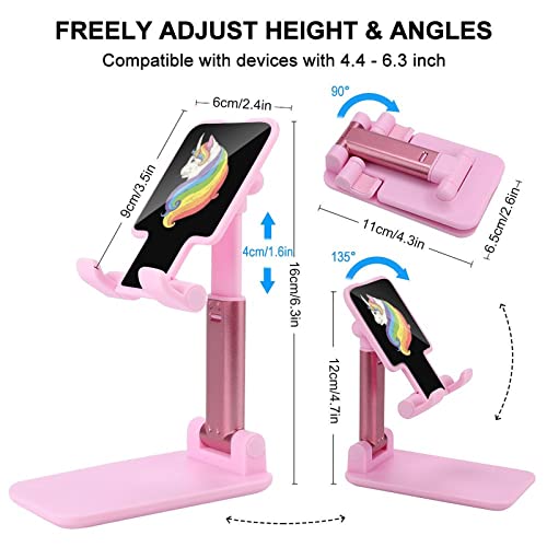 Cat Unicorn Foldable Desktop Cell Phone Holder Portable Adjustable Stand for Travel Desk Accessories