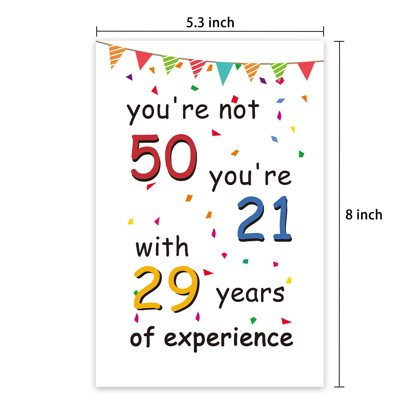 Funny 50th Birthday Card, Humorous 50 Years Old Bday Card, Unique 50th B-day Card for Mom Dad Sister Aunt...