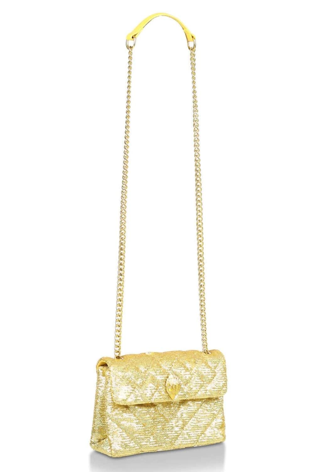 Kurt Geiger Women's Medium Kensington Gold Sequin Quilted Crossbody Bag