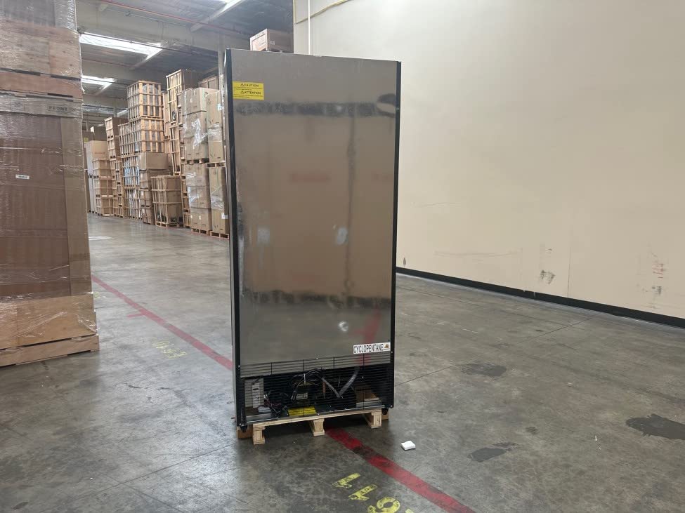 Commercial Refrigerator Glass 2-Door Slim Merchandiser Display Cooler Case Fridge NSF, Bottom-Mounted, 36 inches width, capacity 18 cuft 110V, Restaurant Kitchen Cafe LGS-650W
