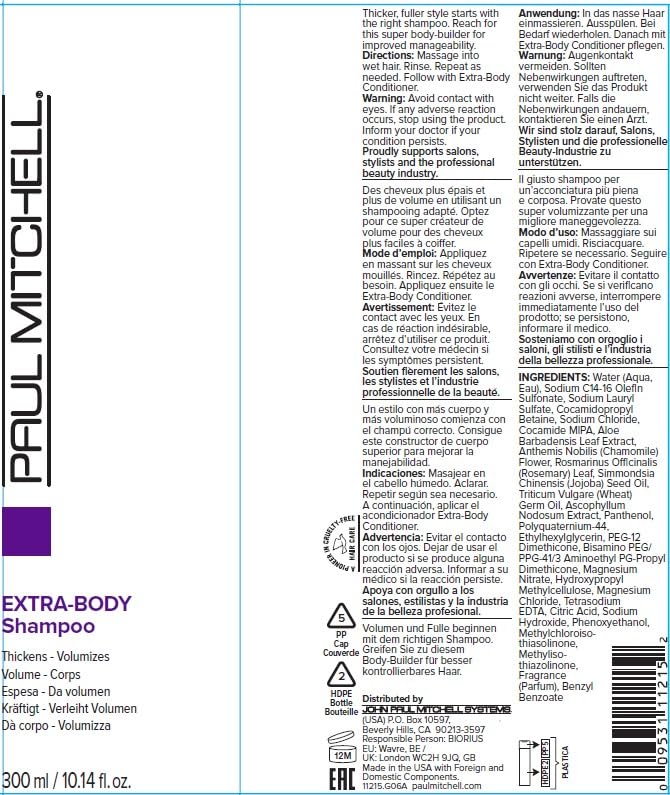 Paul Mitchell Extra-Body Shampoo, Thickens + Volumizes, For Fine Hair, 10.14 fl. oz.