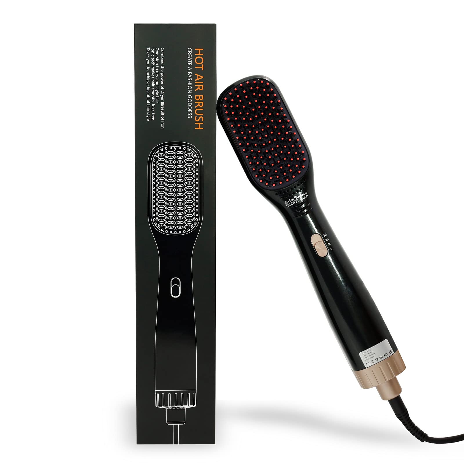 Cheermore Hair Dryer Brush, 3-in-1 Styling Tool with Ionic Technology, Black, Nylon