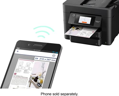 EpsonWorkforce Pro WF-4833 Color Inkjet Printer - Wireless All-in-One, Print, Scan, Copy, Fax - Ethernet, 25ppm, Auto 2-Sided Printing, 50-Sheet ADF - High Productivity Quality, Nowco Cloth
