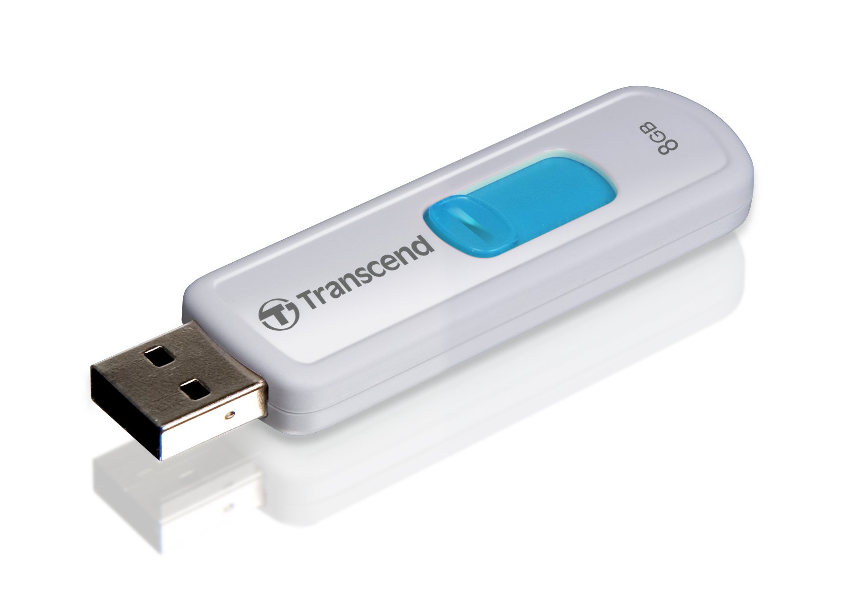 Transcend 64 GB JetFlash 530 Retractable USB 2.0 Flash Drive TS64GJF530 (White)