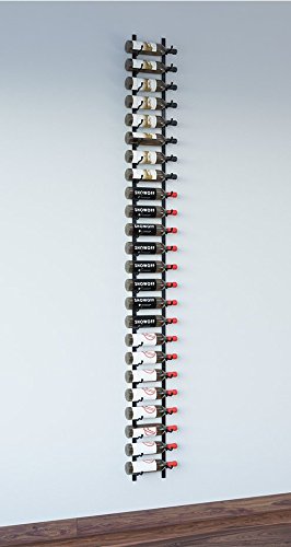 VintageView WS81 8-Foot 24 Bottle Metal Wall Mounted Wine Rack in Satin Black (1 Row Deep)