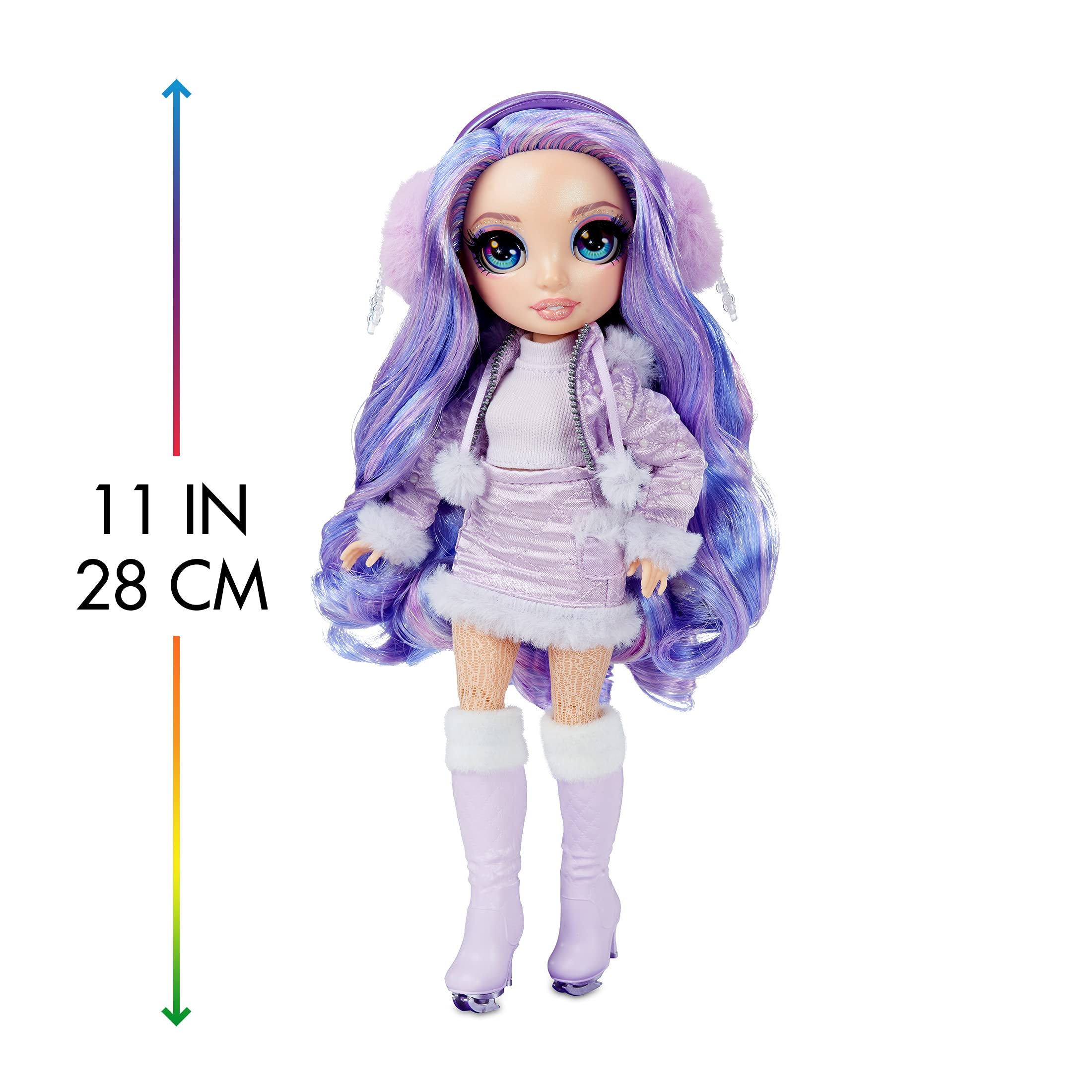 Rainbow High Winter Break Violet Willow - Purple Fashion Doll with 2 Outfits, Snow Gear and Display Stand - Gift and Collectable for Kids Ages 6+, Multicolor, 3.2 x 14 x 12 inches