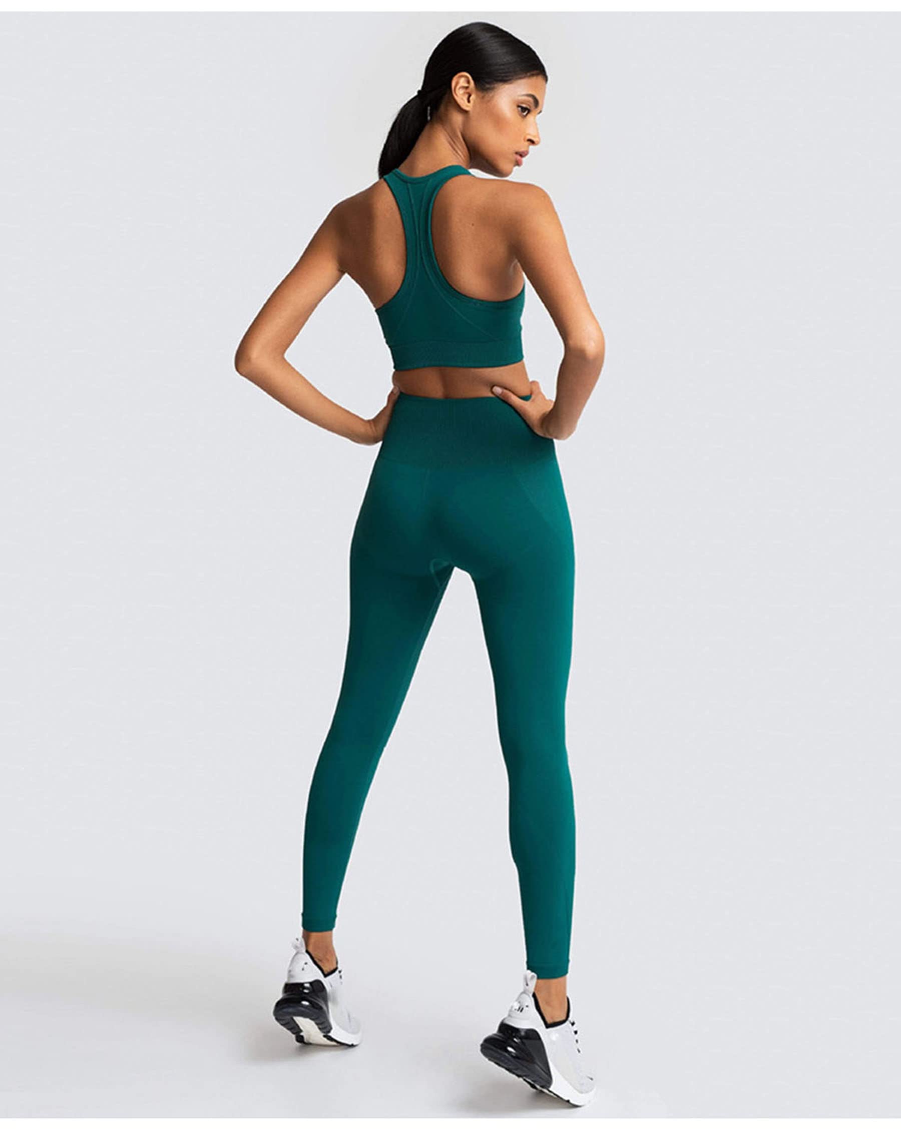 Beaufident Workout Sets for Women Active 2 Piece Seamless Matching High Waist Yoga Set Gym Outfits