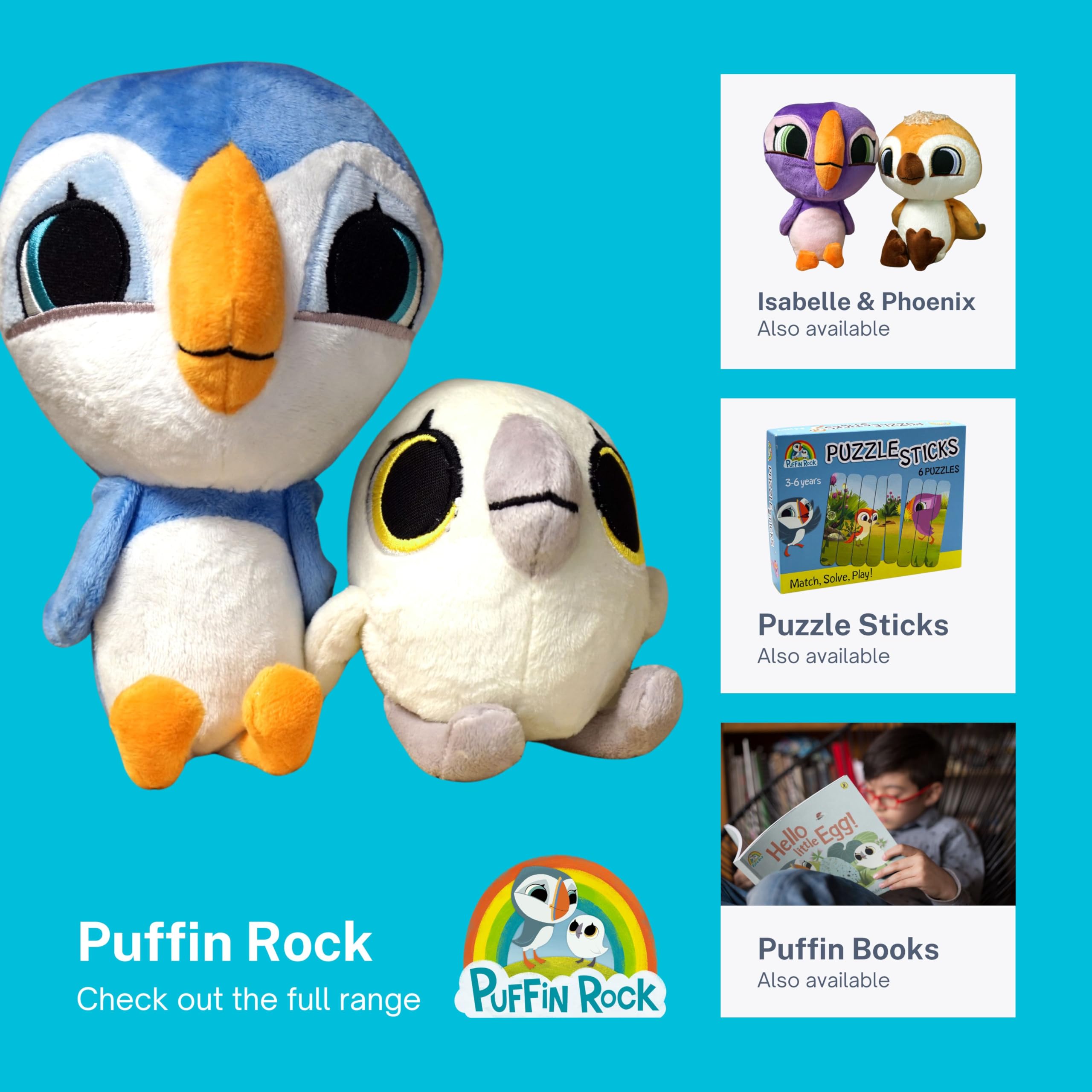 PUFFIN ROCK Oona & Baba Plush 2 Character Set | Oona Approximately 32cm | Baba Approximately 20 cm