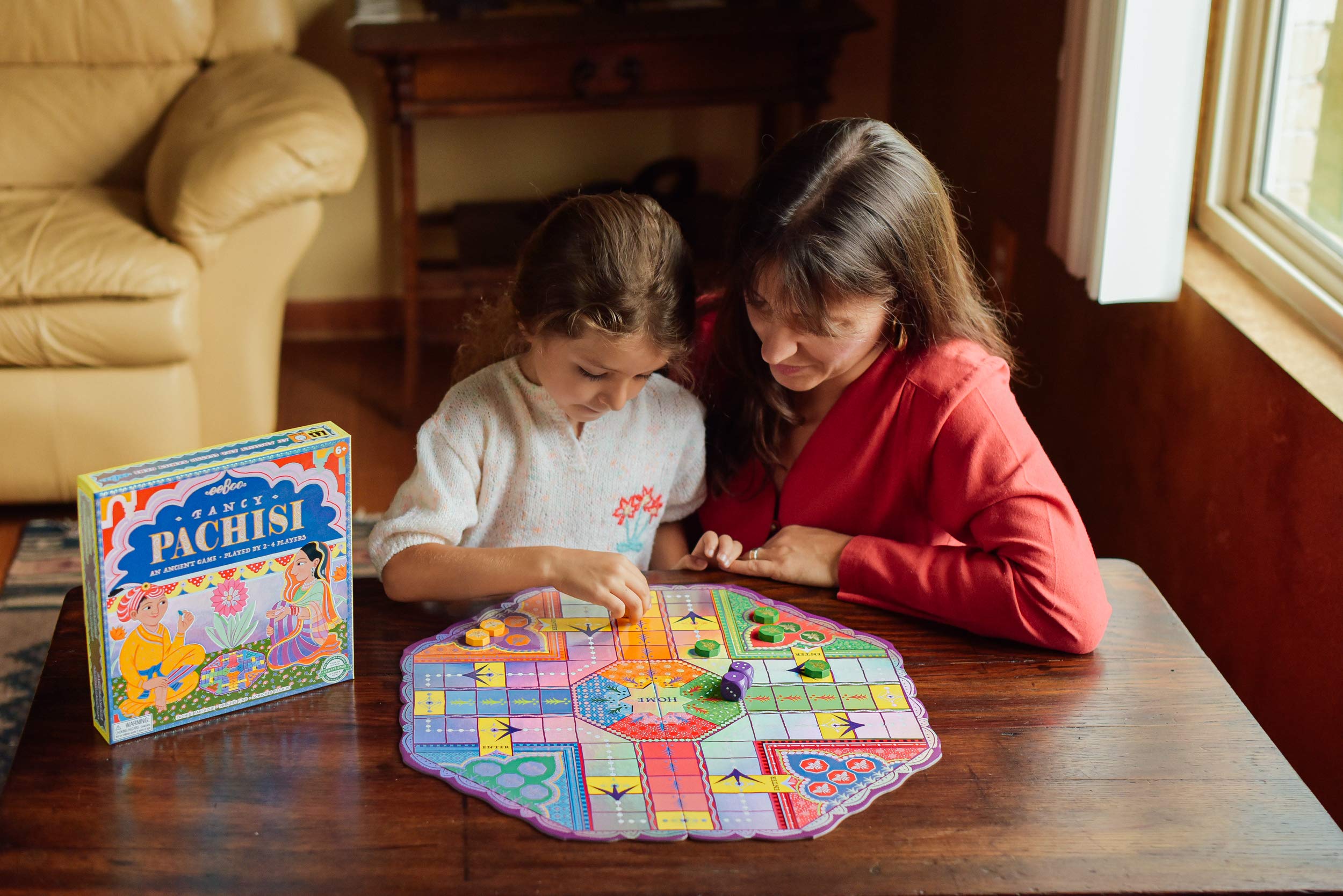 eeBoo: Fancy Pachisi Board Game, Develops Counting and Patience Skills for Children, an Ancient Game, for 2 to 4 Players, Perfect for Ages 6 and up
