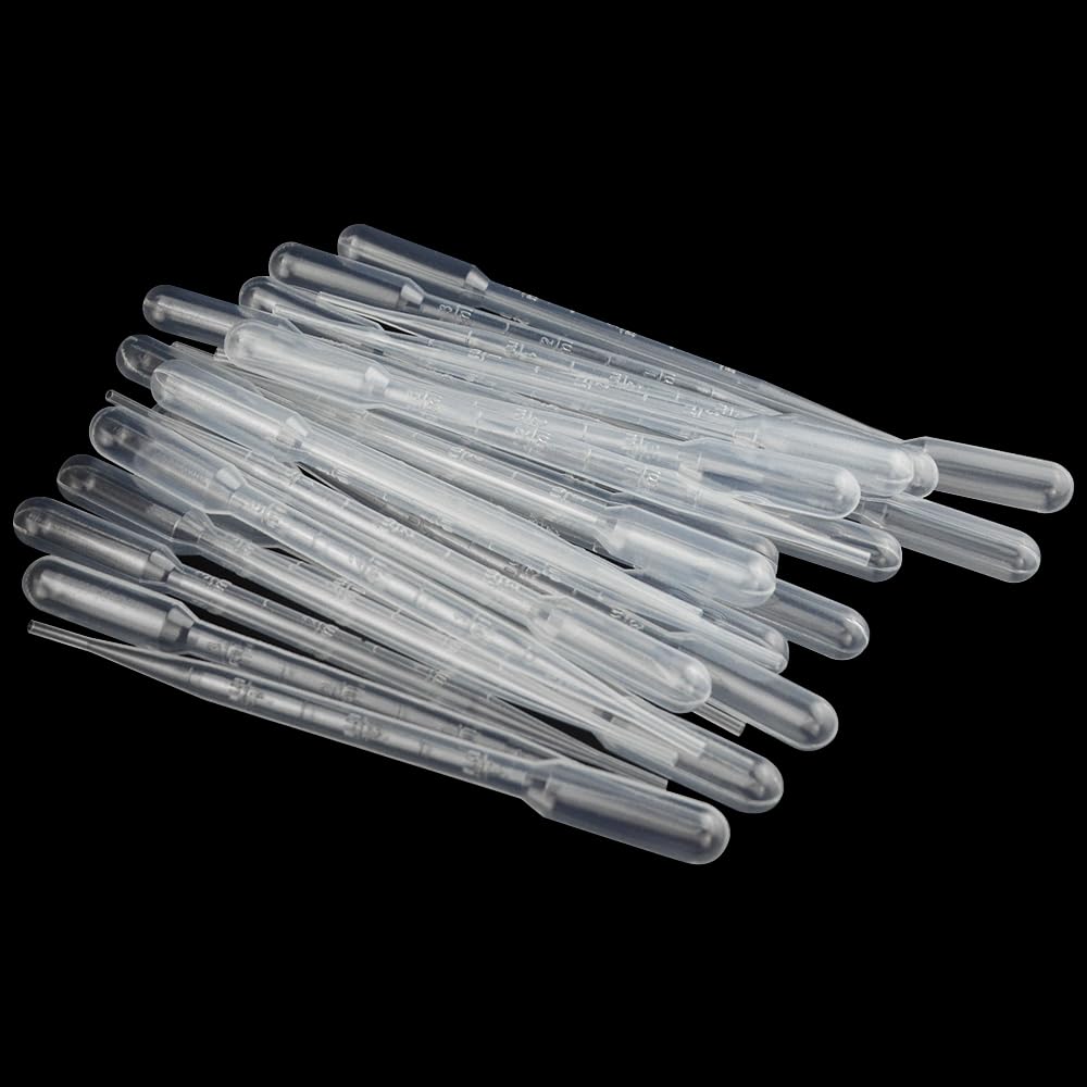TOVOT 100PCS 3ML Transfer Pipettes Plastic Pipettes Disposable Pipettes Eye Droppers Plastic Pipettes for Lab, DIY, Makeup