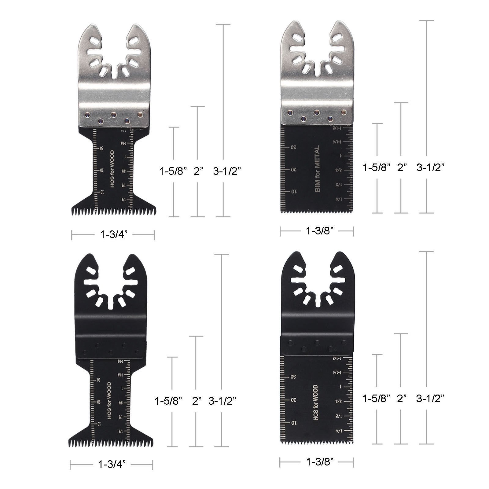AUTOUTLET 20pcs Oscillating Saw Blades Metal/Wood Flush Cut Oscillating Saw Blade Multi-tool Kit Quick Release For Fein Multimaster Makita Bosch