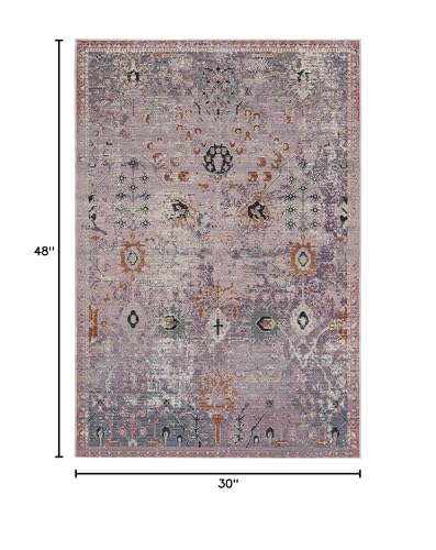 Jaipur Living Indoor Outdoor 2x4 Area Rug, Vintage, Purple/Gold