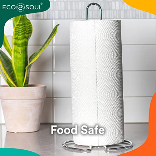 ECO SOUL 100% Bamboo Kitchen Paper Towel Set of 6 Rolls | 900 sheets, 150 sheets per roll | 2 Ply Ultra Absorbent, Eco-friendly, Sustainable, Soft Paper Towel, Food Safe