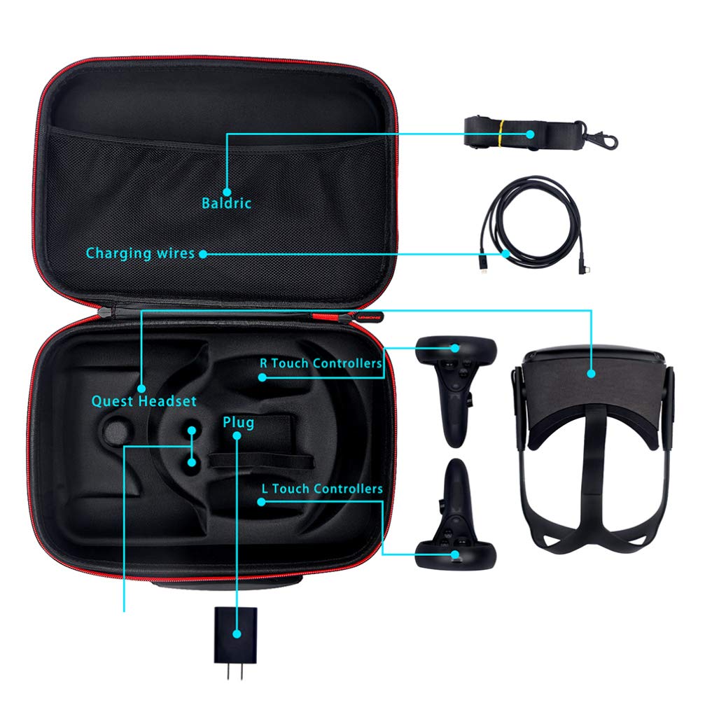 Hemobllo Box Case Travel Organizer Bags Vr Carrying Bag Accessories Virtual Reality Case Vr Carrying Case Organizer Bags for Travel Vr Glasses Storage Pouch Earphone Protective Bag