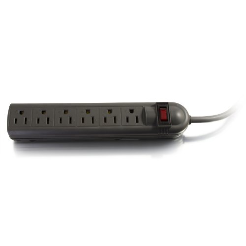 C2G Legrand 6 Outlet Power Strip with Surge Protector, Black Surge Suppressor Power Strip, 125 Volt Power Strip Surge Protector, 1 Count, C2G 29300