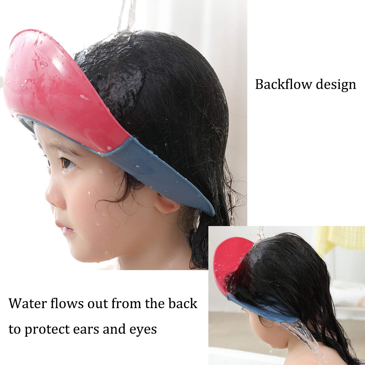 Baby Shampoo Cap Adjustment Silicone Bathing Hat Wash Hair Shield Hat Suitable for Babies, Toddlers, Children Pink