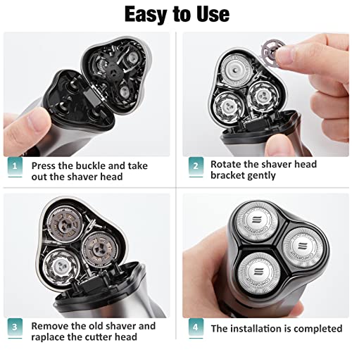 Centtechi Replacement Shaver Heads for Philips Aquatouch, 6Pcs Shaver Replacement Heads for Men Compatible with Series 1000, 2000, 3000, 5000, 6000 and Model AT8xx/AT7xx/PT8xx/PT7xx with Pointed Blade