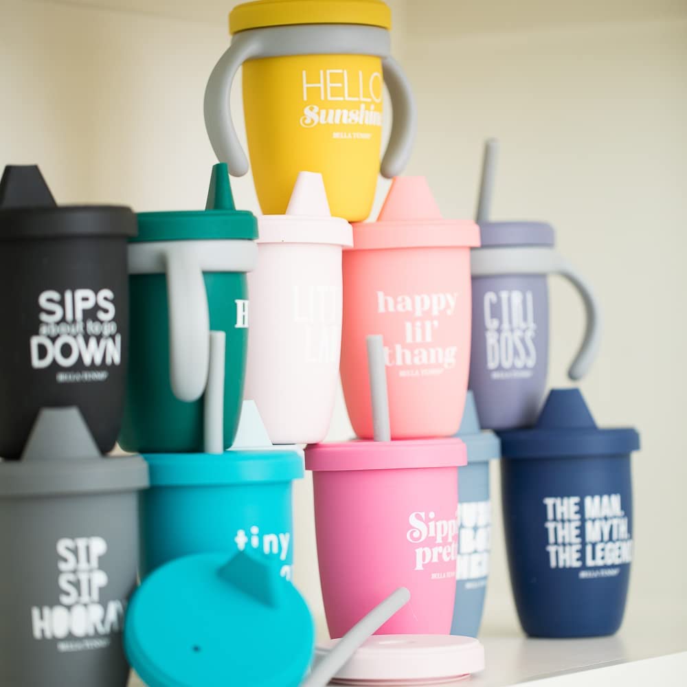 BELLA TUNNO Happy Sippy Straw Lid β Silicone Baby Straw and Lid Baby Sippy Cup, Made with Non-Toxic Silicone BPA Free (Drink Up Buttercup)