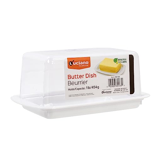 Butter Dish, Holds 1-lb (454g), 5.5x3.5x3.25 Inch